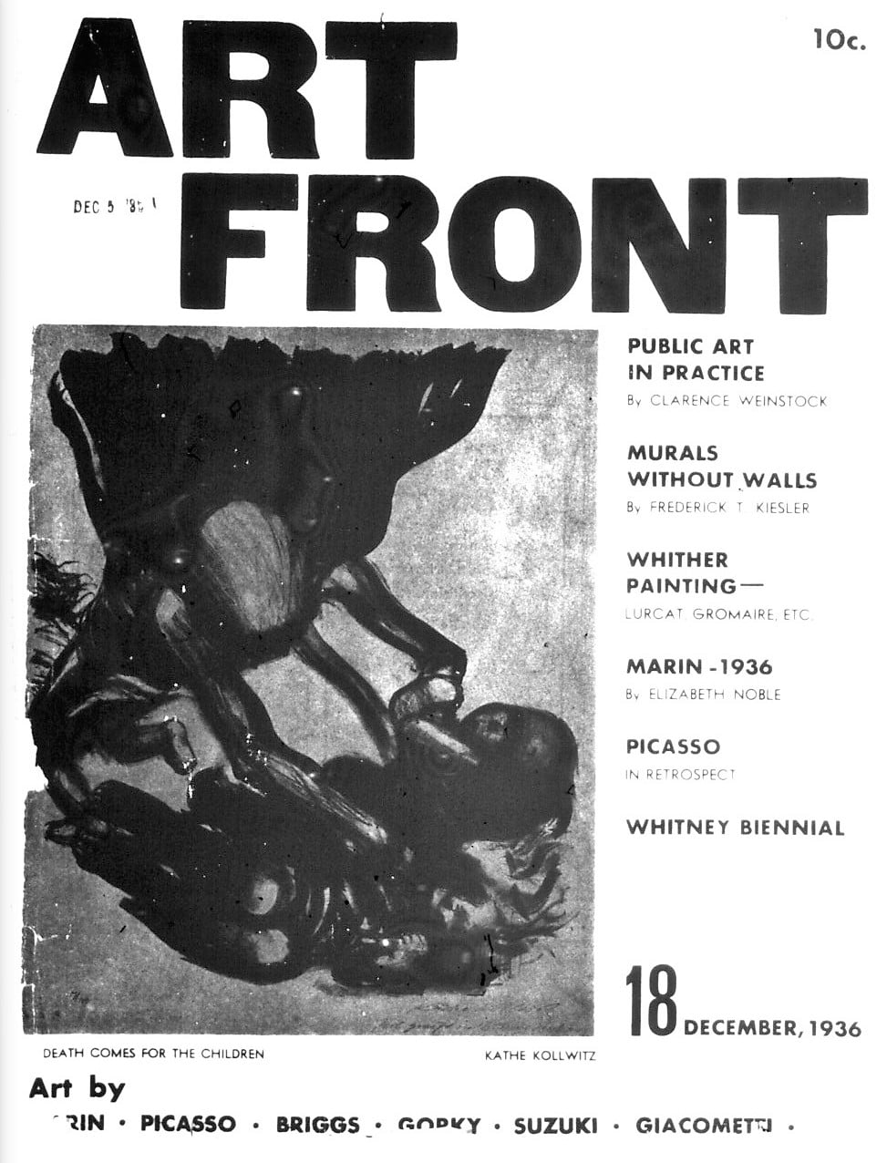 Art Front. Vol. 2 No. 11. December, 1936. – Revolution's Newsstand
