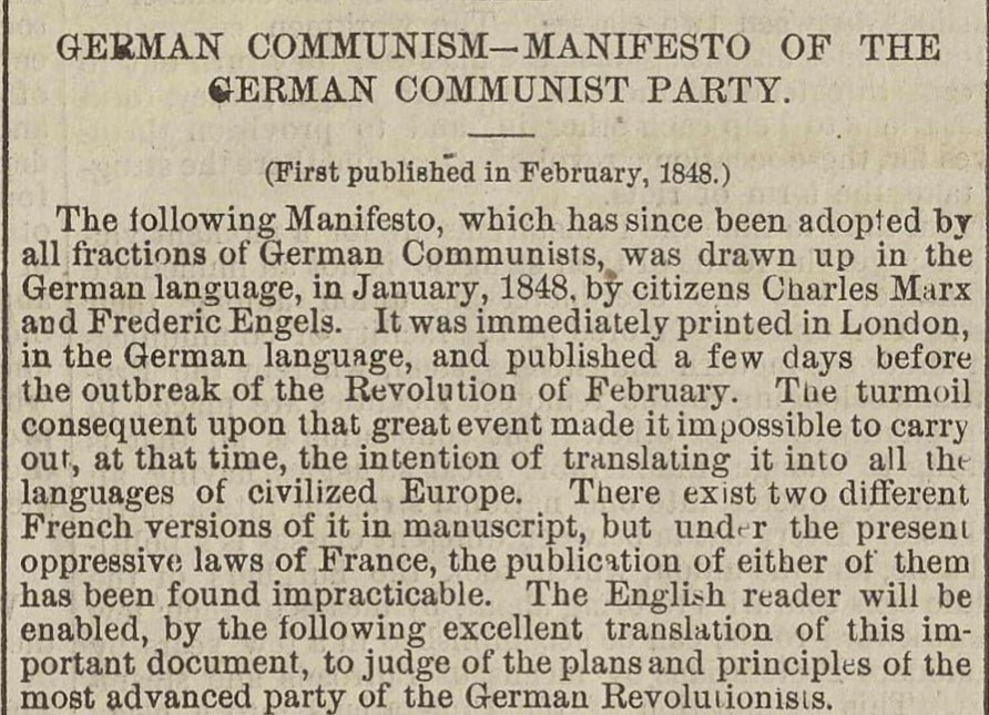 The Communist Manifesto by Karl Marx and Frederick Engels. Woodhull and ...