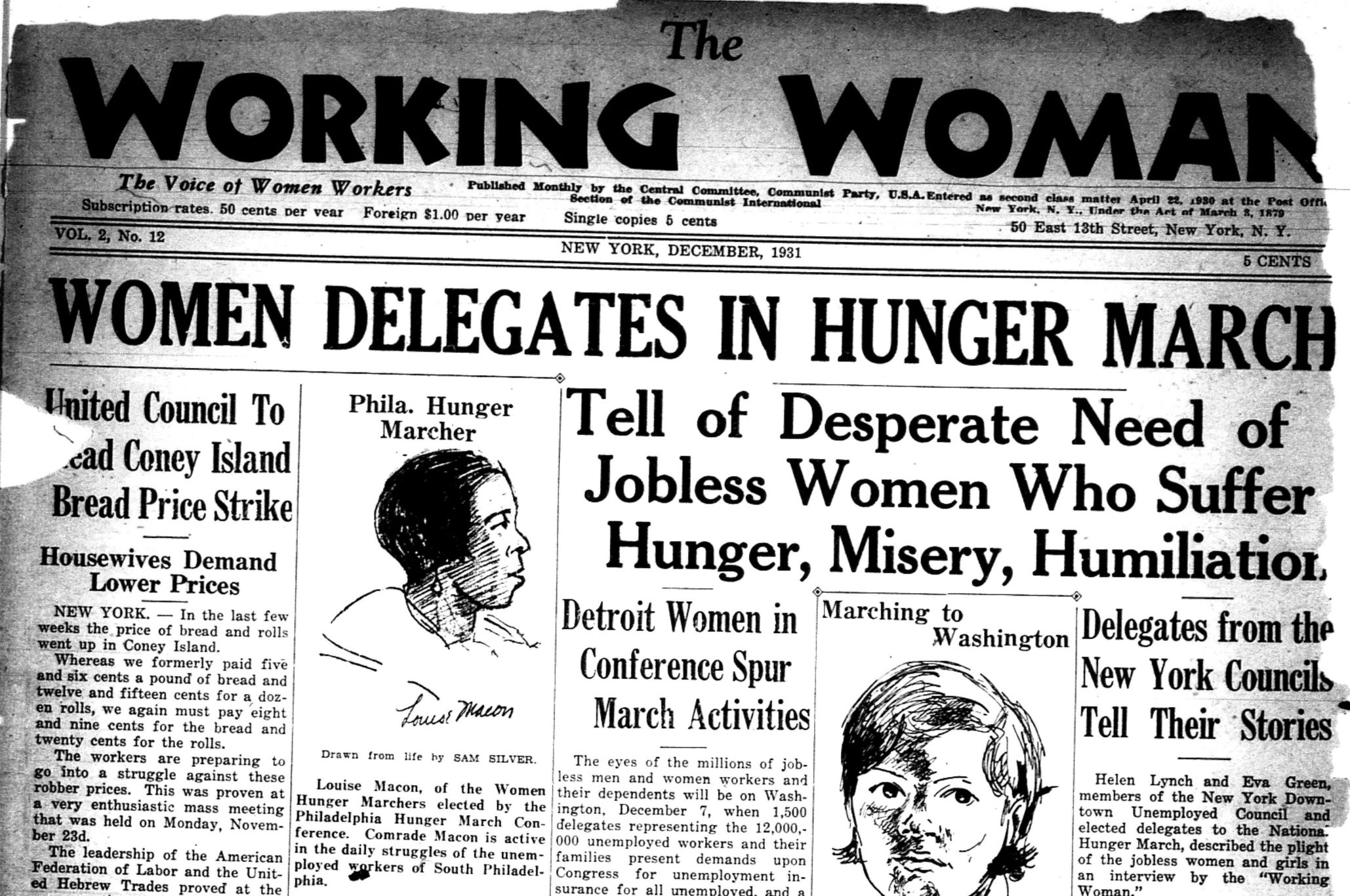 The Working Woman. Vol. 2 No. 12. December, 1931. – Revolution's Newsstand